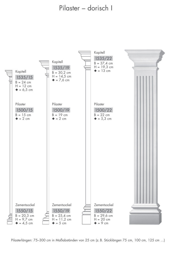 Pilaster - Stuck-Dekor Chaudot Kunst-Stuck Atelier - Stuckhersteller ...